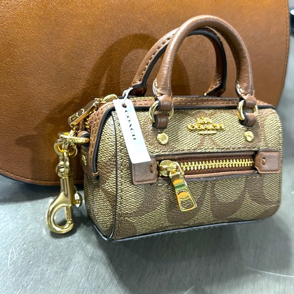 Coach | Bags | Coach Outlet Mini Satchel Bag Charm In Signature Canvas ...